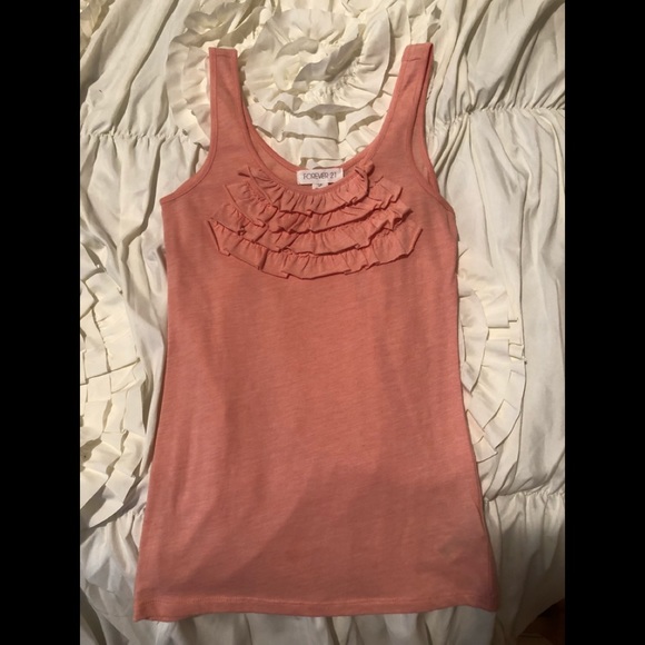 Forever 21 | Tops | Peachy Pink Ruffle Tank | Poshmark